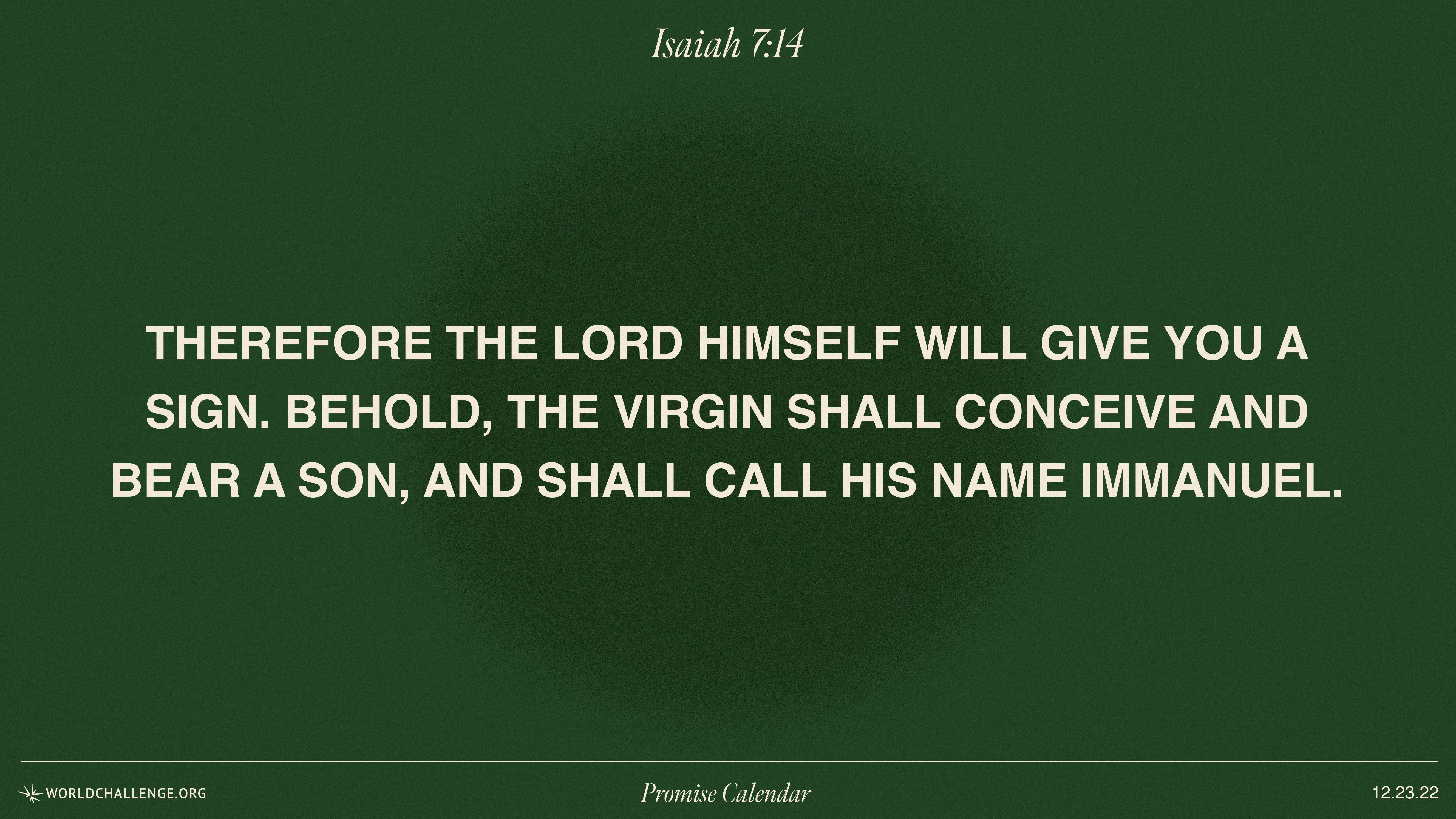 Isaiah 7:14 | worldchallenge.org